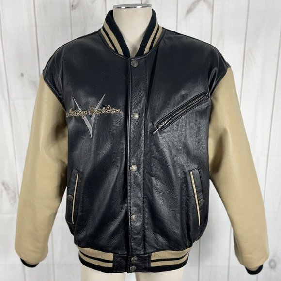 Harley-Davidson | Jackets & Coats | Harley Davidson Black Beige Classic ...